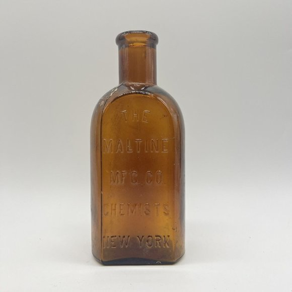Maltine | Other | Vintage Brown Glass Bottle Of Maltine Manufacturing ...
